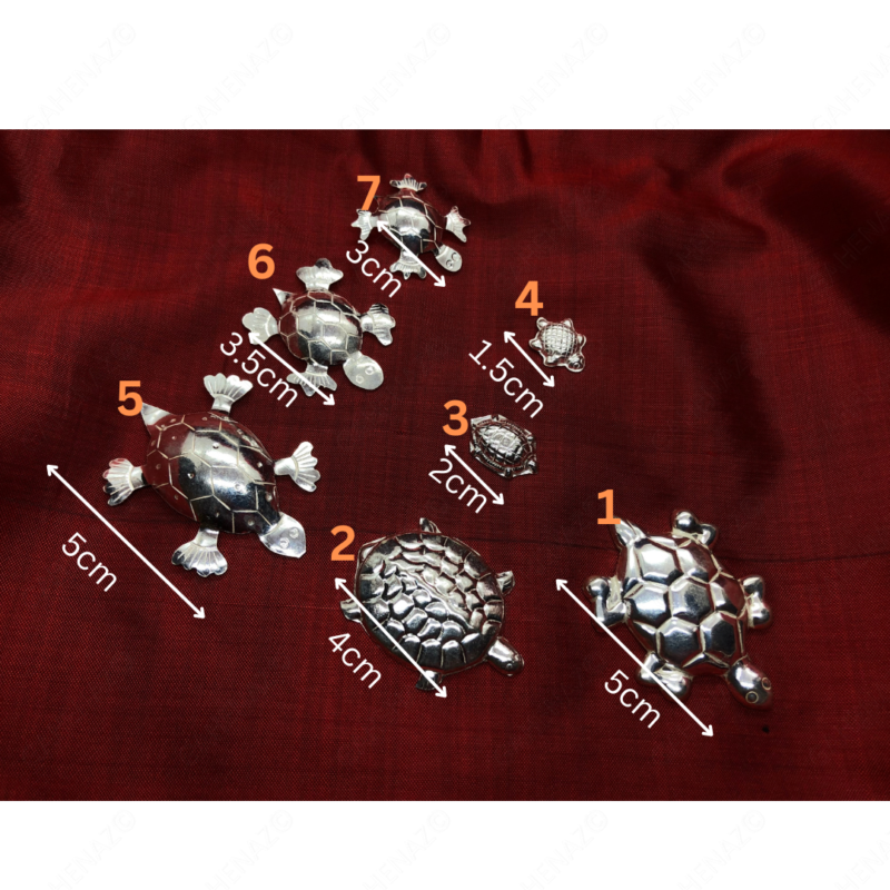 Silver Tortoise (Turtle) for Home Temple, Divine God Idol for Pooja ...