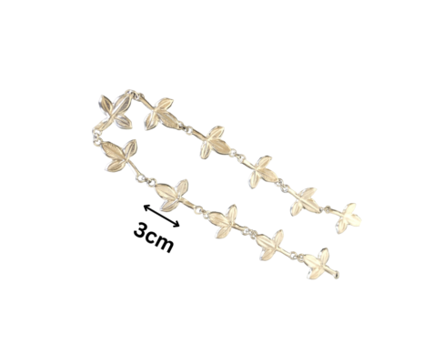 Pure Silver 1″ Belpatra/Belpata/Bilva Leaves Garland/Mala