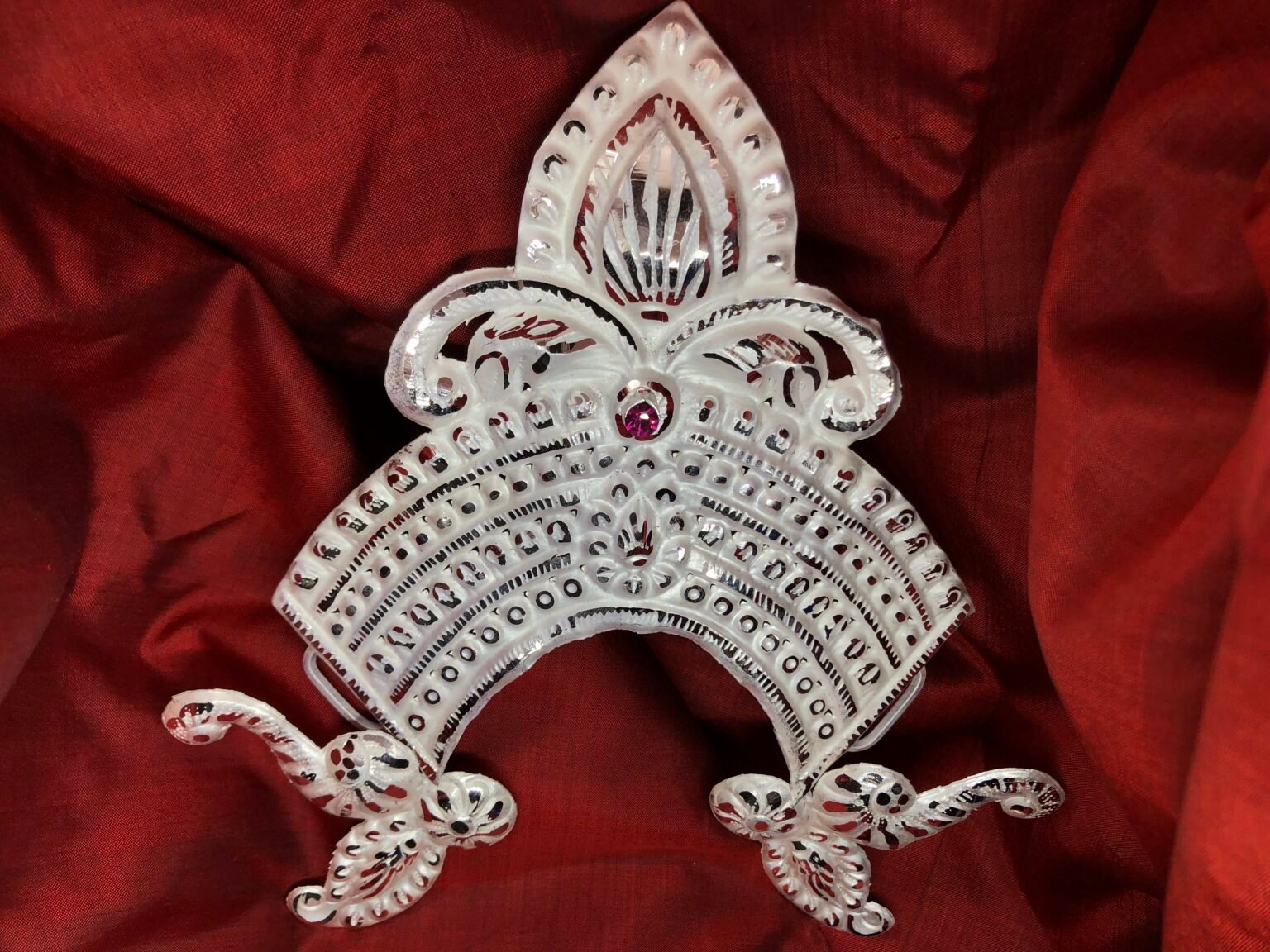 Gahenaz Silver Mukut For Devi Ma - Idol / Deity